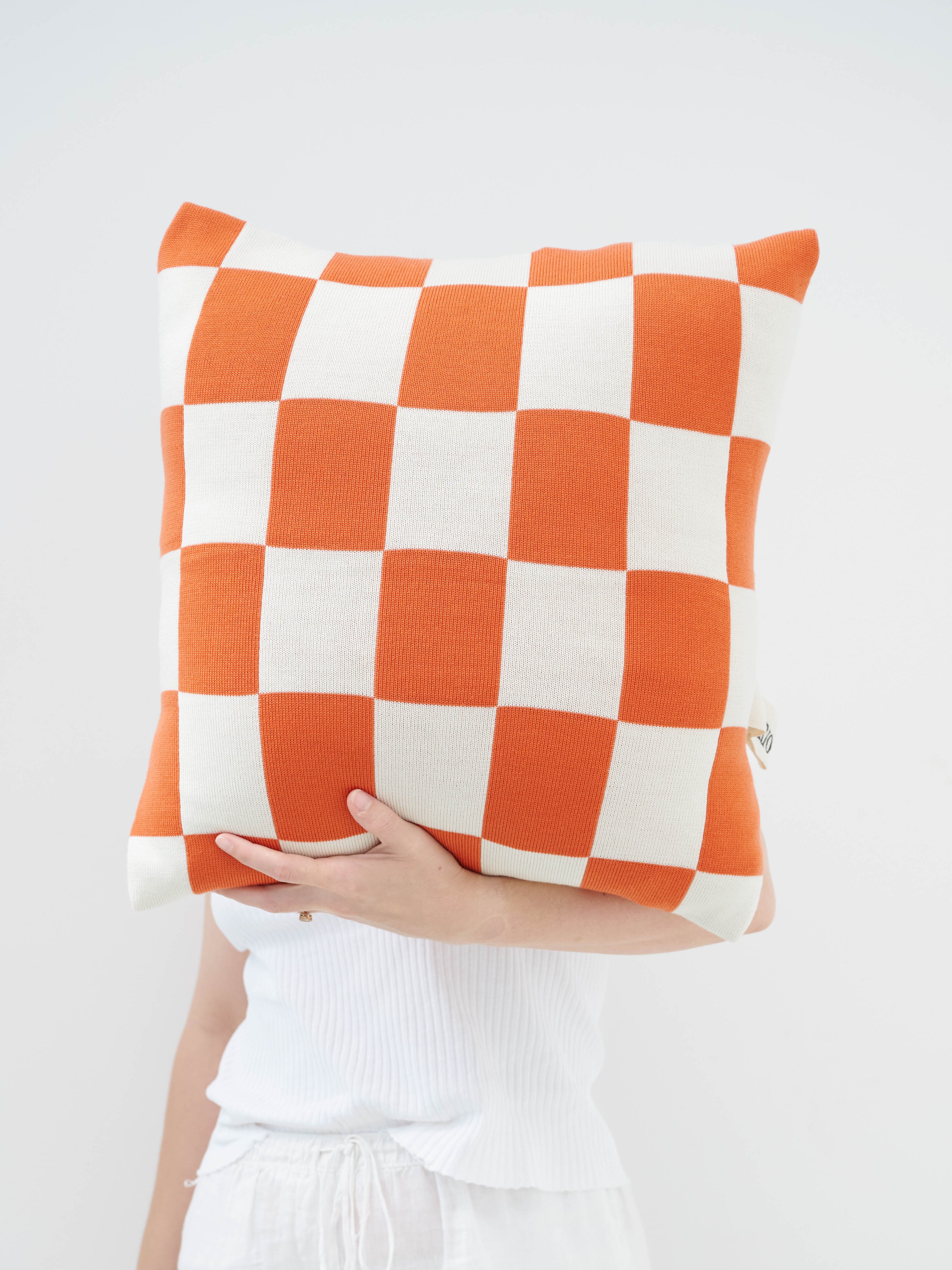 Check Cushion – Australian Merino Wool Knit Cushion | Curio Practice ...